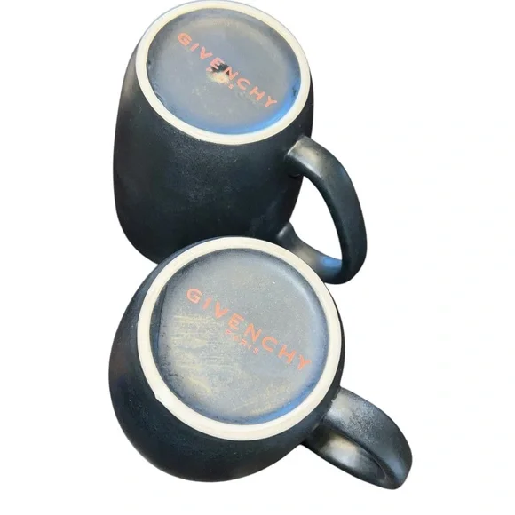 GIVENCHY Black Pi Coffee Mug 16oz Set of 2 Vintage